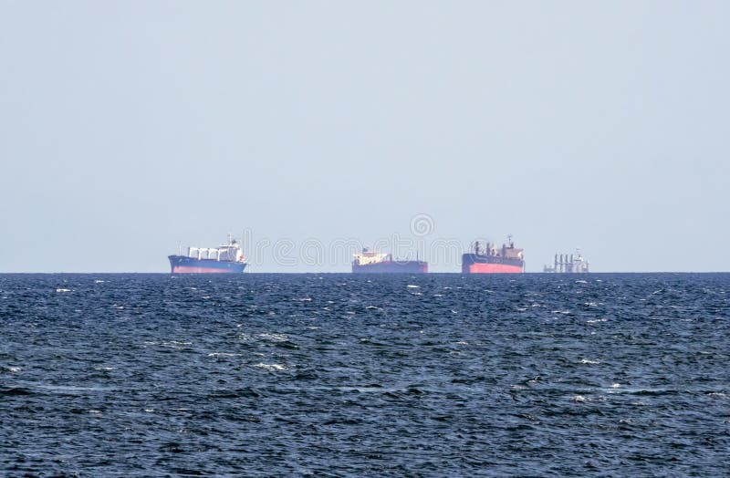 Sea Freighter Sailing in the Middle of the Ocean with Big Waves ...