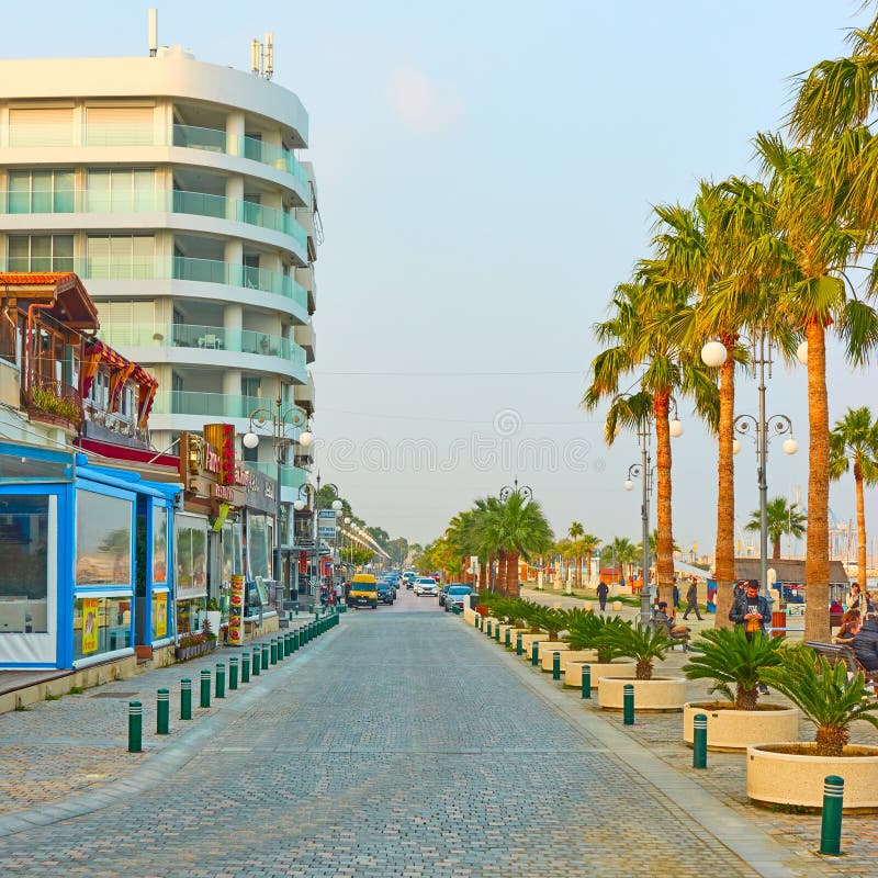 Sea-front in Larnaca editorial photo. Image of quay - 146590741