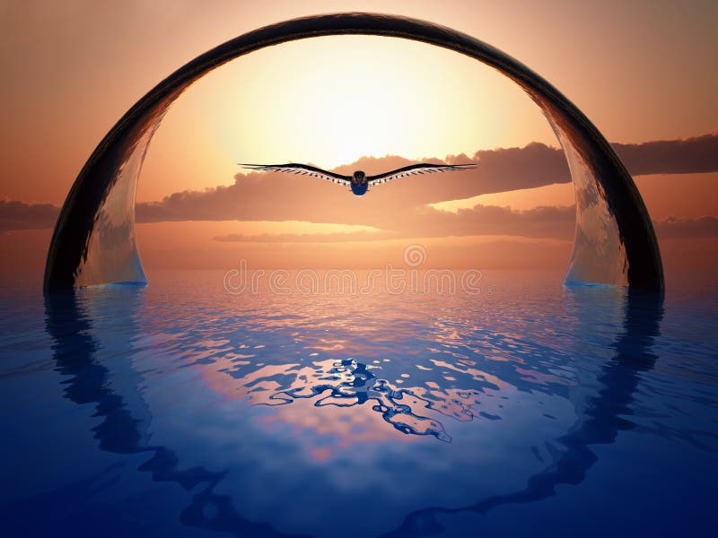 Sea gate stock illustration. Illustration of water, spirit - 50152817