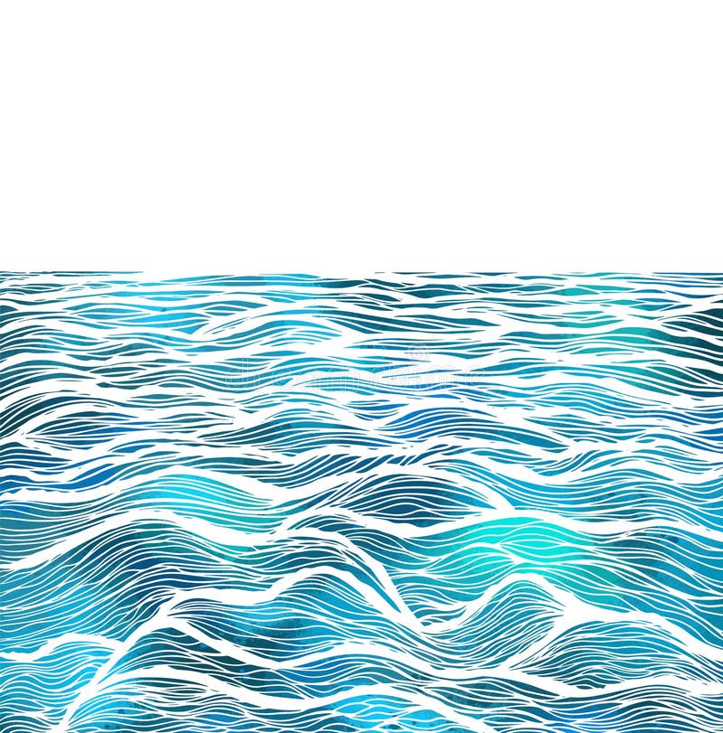 Sea Graphic Waves. Vector Illustration Stock Vector - Illustration of ...