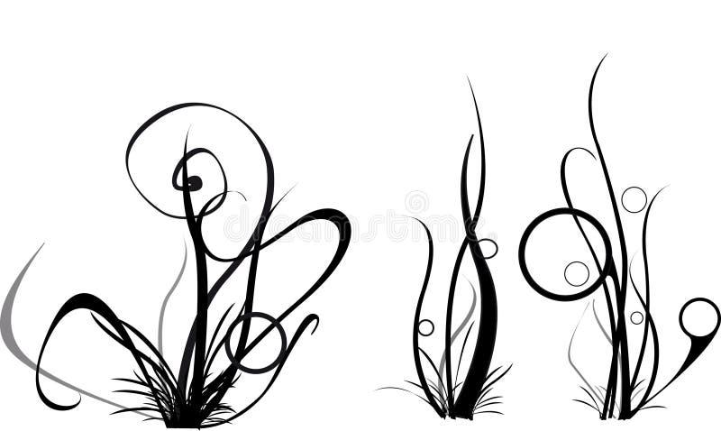 Sea grass stock vector. Illustration of curve, brushes - 9311853