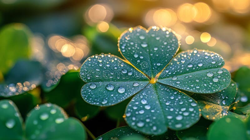 In a Sea of Green Grass, a Four-leaf Clover Appears Stock Image - Image ...