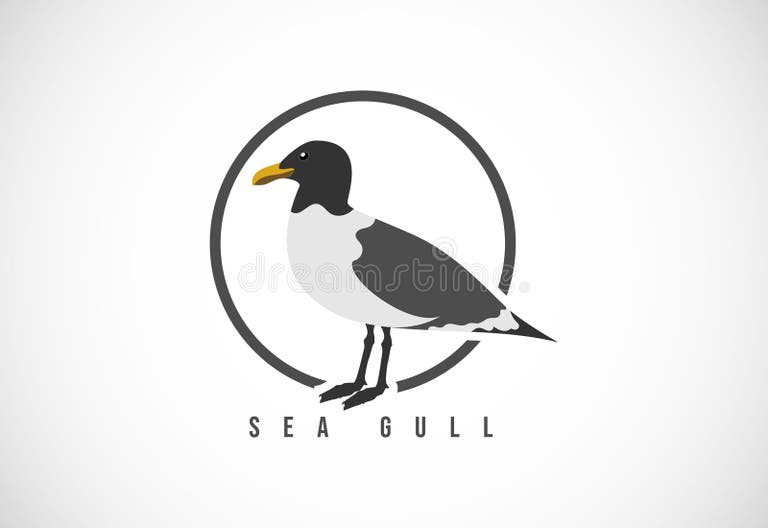 Sea Gull in a Circle. Sea Gull Logo Design Template Vector Stock Vector ...