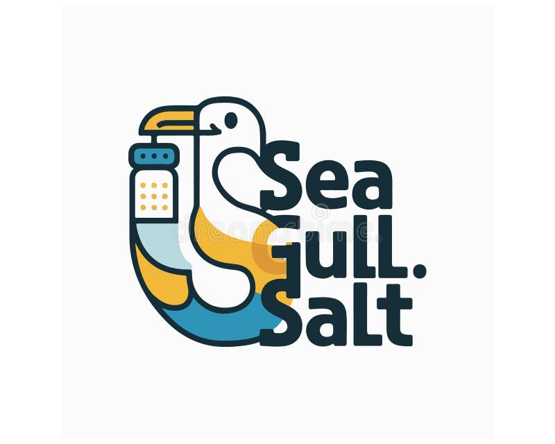 Sea gull salt logo. stock illustration. Illustration of vector - 325944351