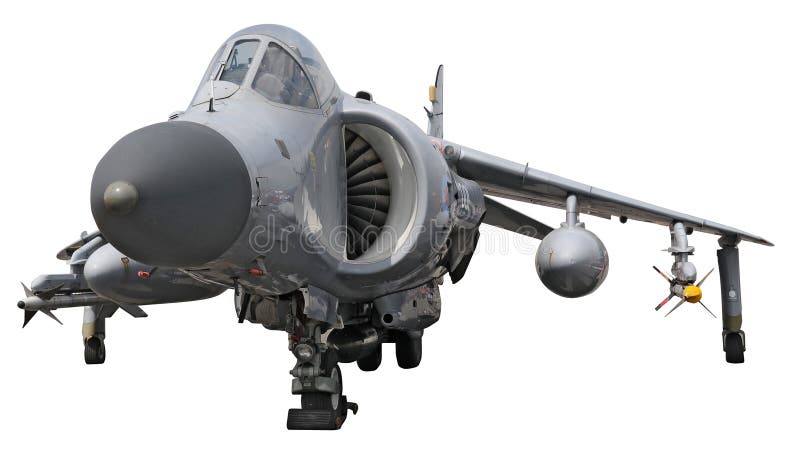 Sea Harrier Jump Jet - Isolated on White Stock Photo - Image of wings ...