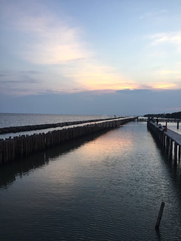 The sea stock photo. Image of structure, post, bridge - 90987672