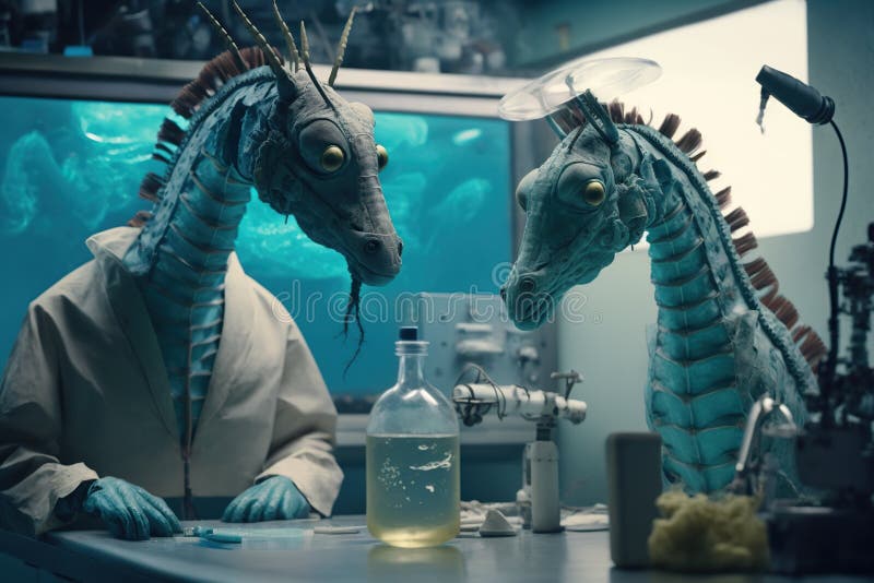 Sea Horses Dressed As Scientists Experiment on Humans Created with ...