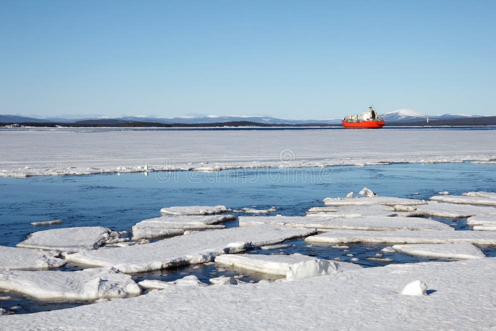 Sea Ice is Destroyed in the Spring Stock Image - Image of beautiful ...