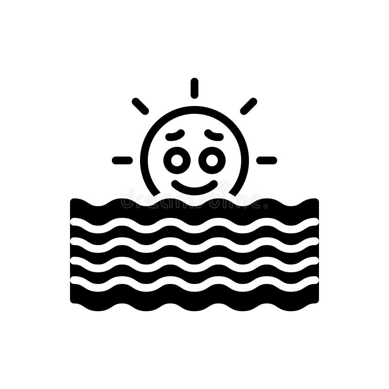 Black Solid Icon for Sea, Ocean and Briny Stock Vector - Illustration ...