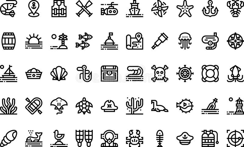 Sea Icons High-Quality Vector Icons Collection with Editable Stroke ...
