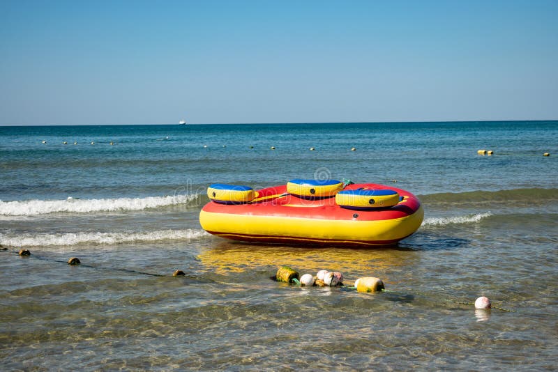 Sea Inflatable Attractions. Vacation and Active Rest Stock Image ...
