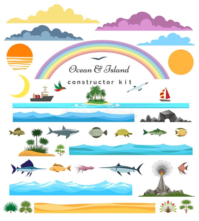 Sea island constructor stock vector. Illustration of creative - 110950511