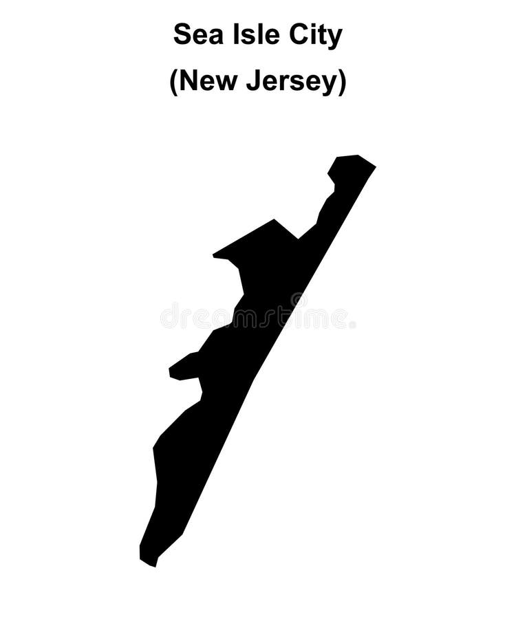 Sea Isle City outline map stock illustration. Illustration of area ...
