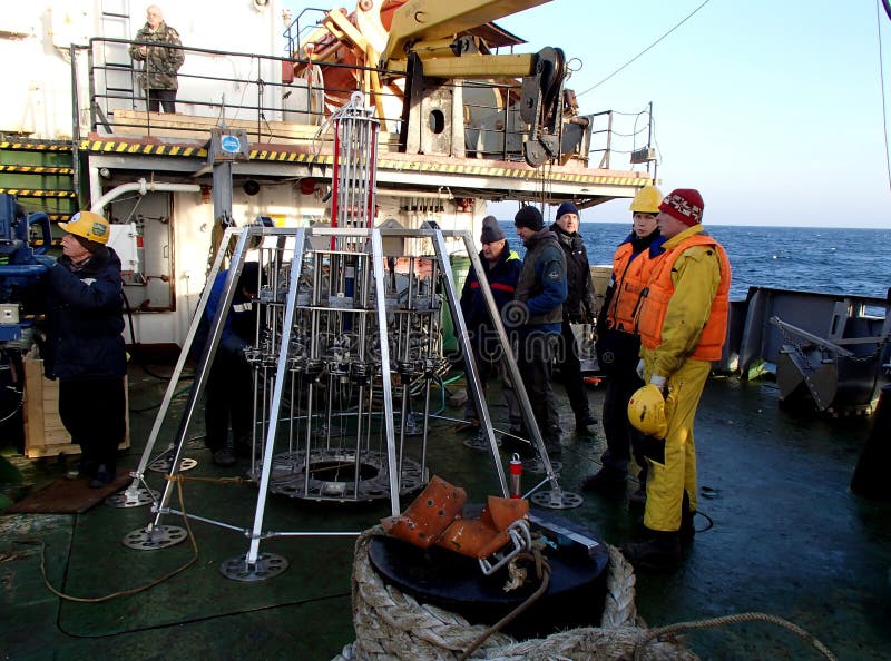 The Sea of Japan / Russia - November 30 2013: Science Expedition Team ...