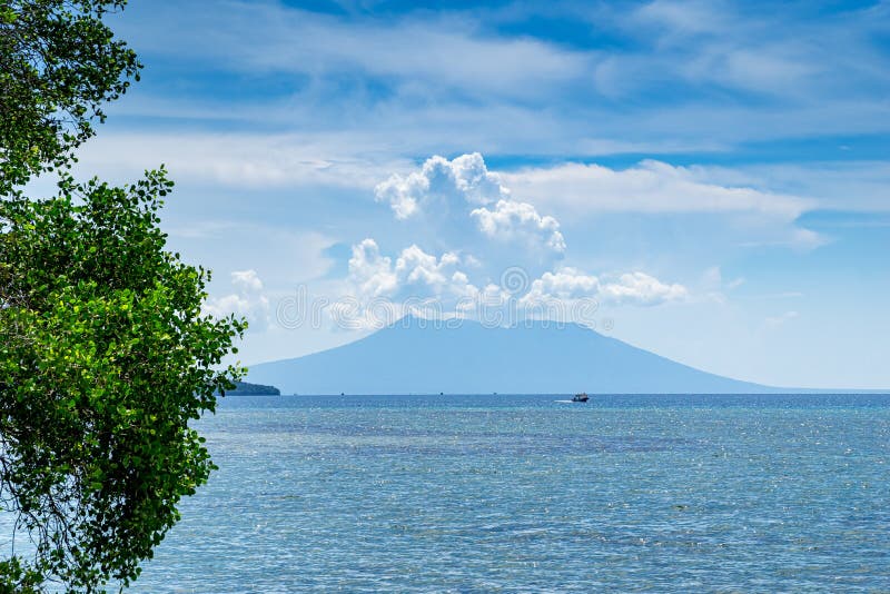 Sea and Java volcano stock photo. Image of geology, calmness - 182159666