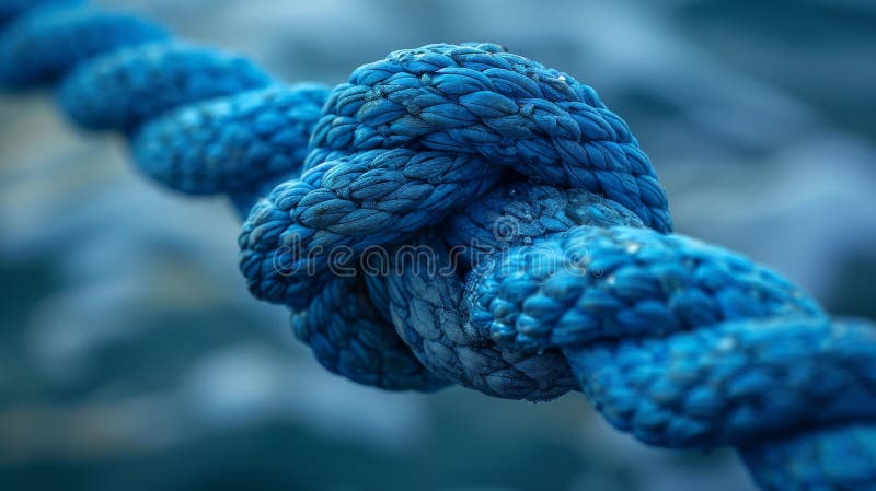 A Sea knot on a rope. stock photo. Image of strong, rope - 352981296