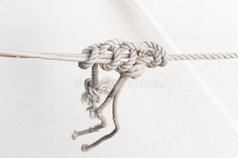 Sea knot, rope on yacht stock photo. Image of vacation - 125049736