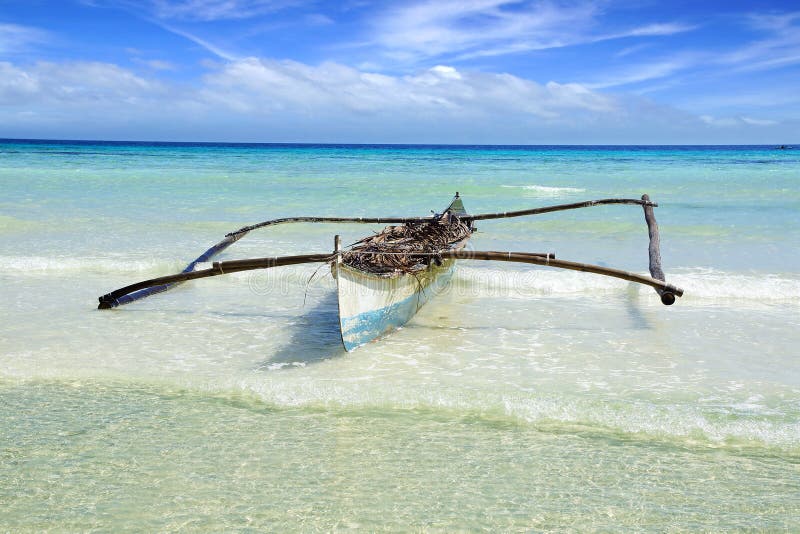Sea Landscape with Bangka at Anda Beach. Stock Photo - Image of ...