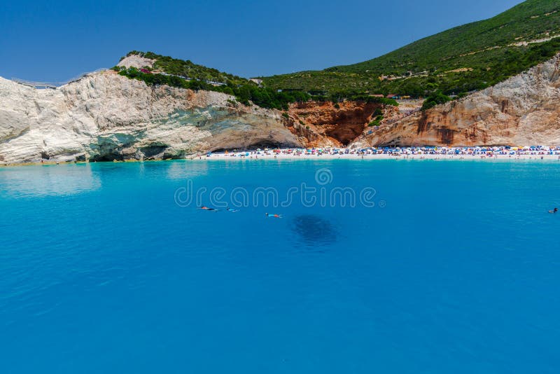 Sea landscape in Greece stock photo. Image of clouds - 203649882