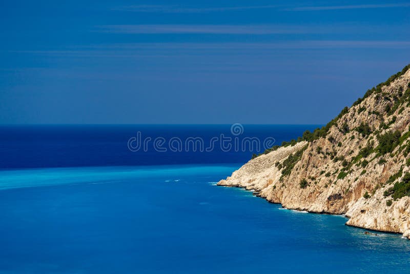 Sea Landscape with a Ledge of the Mountain or Hill Stock Photo - Image ...