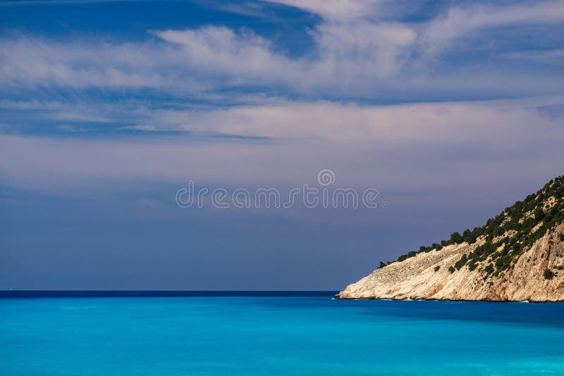 Sea Landscape with a Ledge of the Mountain or Hill Stock Photo - Image ...