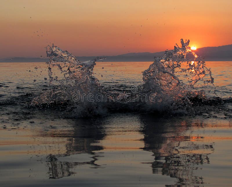 Sunset and Splashing Waves at Tofino, BC Stock Photo - Image of rocky ...