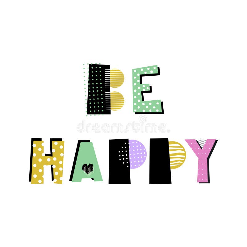 Sea Letras Creativas Felices Ilustración del Vector - Ilustración de ...