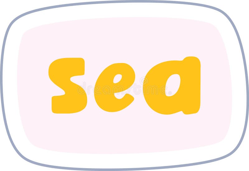 Sea Lettering Sticker stock vector. Illustration of lettering - 325575928
