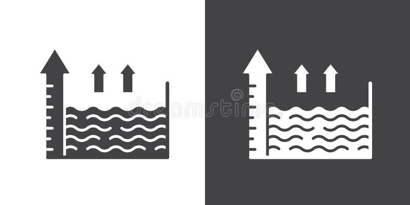 Sea Level Icon Thin Line Illustration Set Stock Vector - Illustration ...