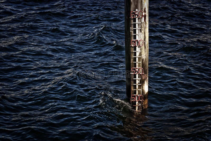 Sea level indicator stock photo. Image of pole, meter - 18746318
