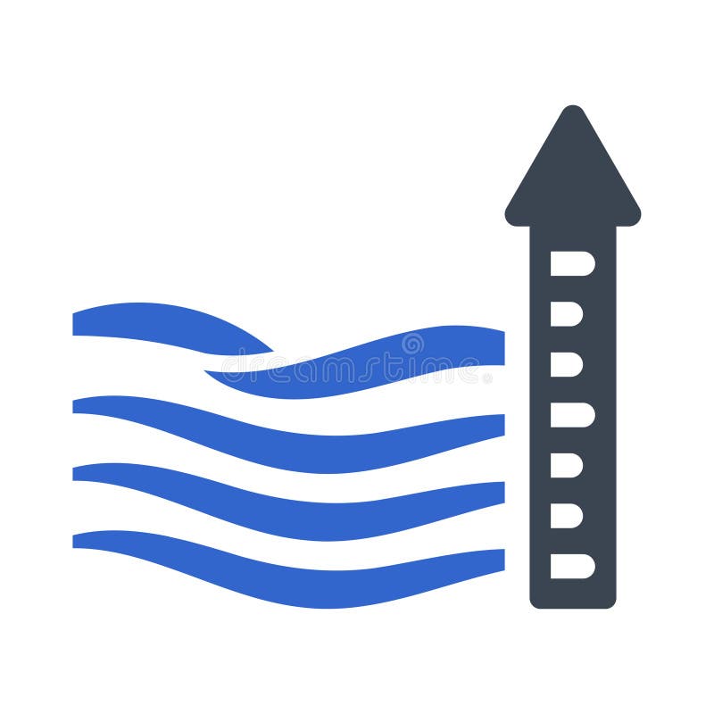 Sea level rise Icon stock vector. Illustration of icon - 305815071