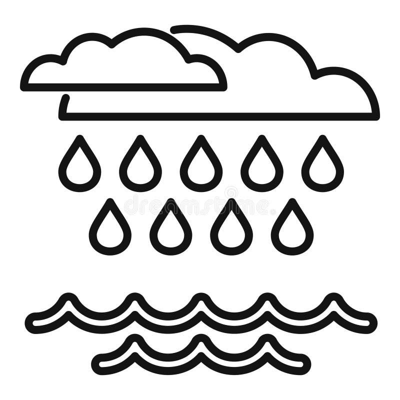 Sea Level Rise after Rains Icon Outline Vector. Climate Disasters Stock ...