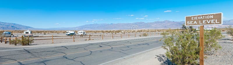 Sea level sign at desert stock photo. Image of desert - 24903218