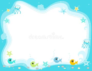Sea life border / frame stock vector. Illustration of blue - 12215207