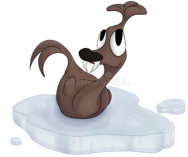Sea ??life on ice stock illustration. Illustration of cartoon - 269431669