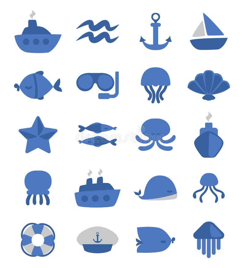 Sea life, icon stock vector. Illustration of marine - 259394731