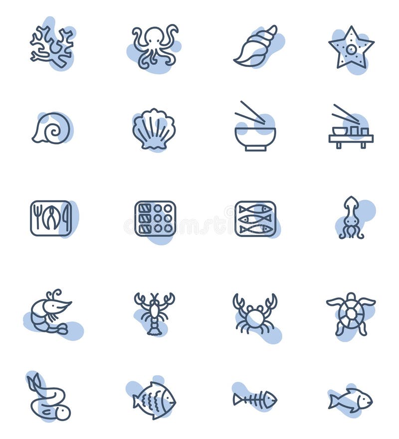 Sea life, icon stock vector. Illustration of vector - 261366467