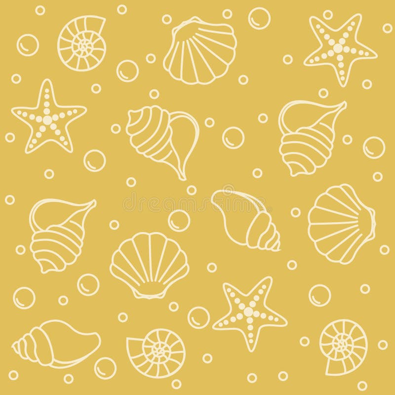 Pastel Seashells Clip Art stock illustration. Illustration of patterned ...