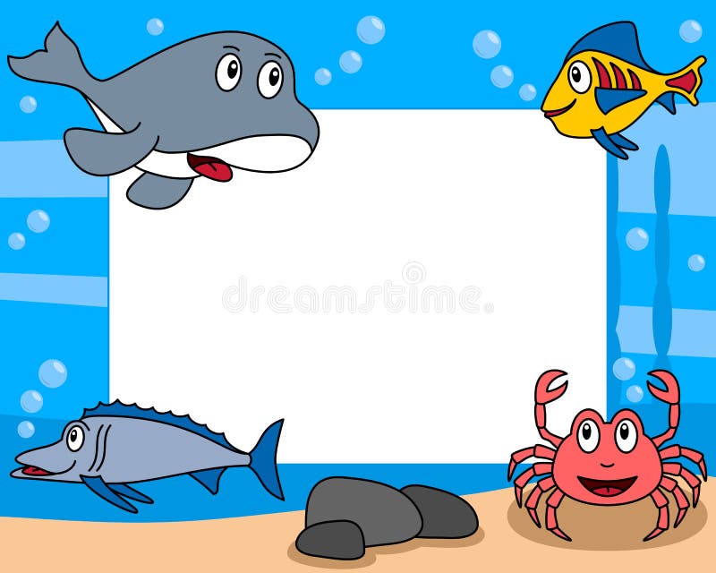 Ocean Life Photo Frame [4] stock vector. Illustration of artistic - 9392086