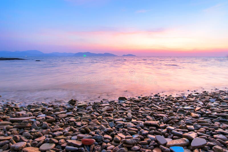 Sea of Light Twilight the Rock Blue Sky. Stock Photo - Image of rock ...