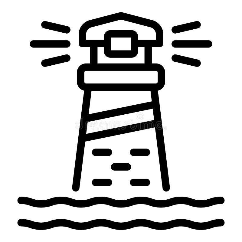 Sea Lighthouse Icon Outline Vector. Water Camp Stock Vector ...