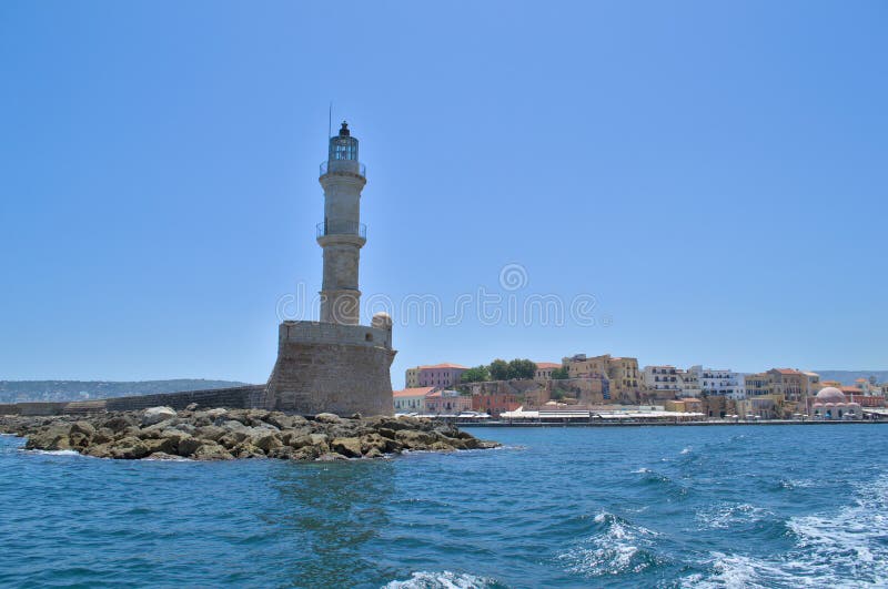 Sea Lighthouse in Summer in Sunny Cloudless Weather. Lighthouse in ...