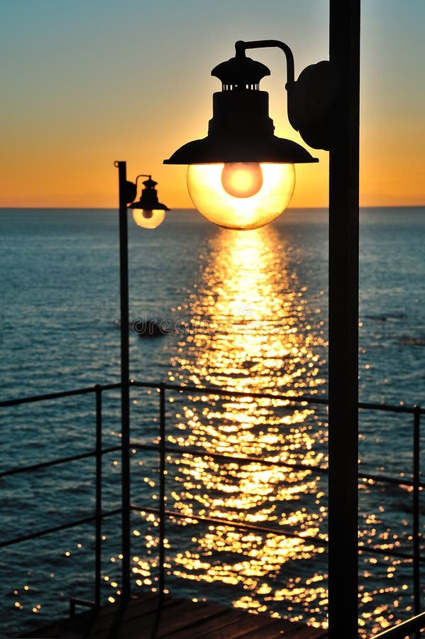 Sea lights stock image. Image of horizon, light, deck - 57910913