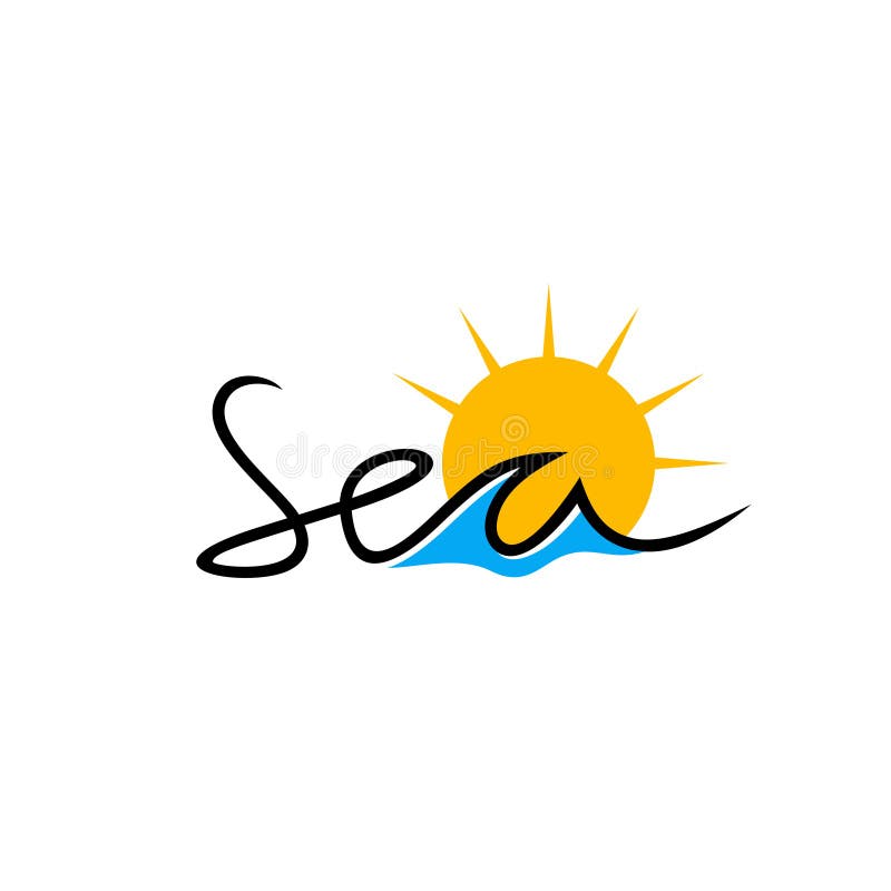 Sea logo design stock vector. Illustration of sunset - 187558031