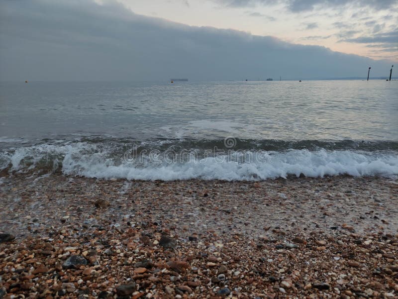 The sea looks angry stock image. Image of winter, sand - 238961225