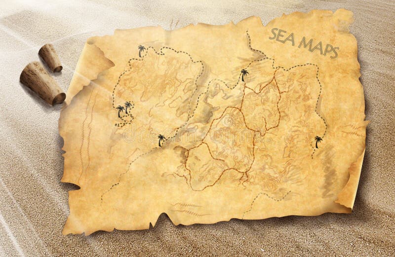 Sea map stock illustration. Illustration of background - 15616623