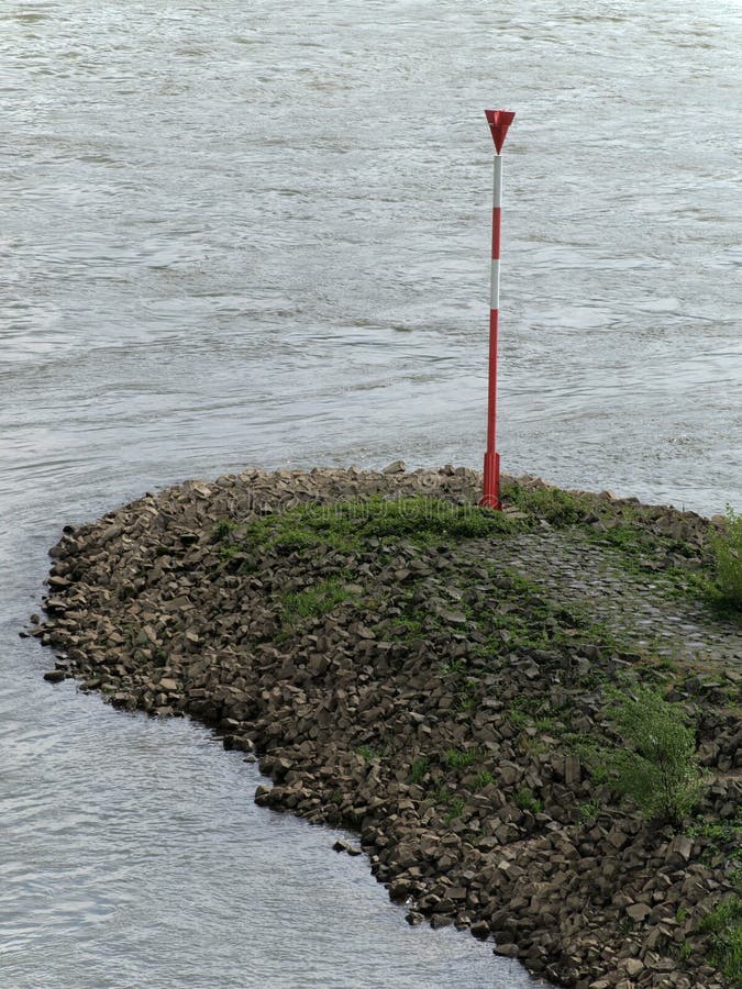 Sea Mark on a Groyne at the River Rhine in Rees Stock Photo - Image of ...
