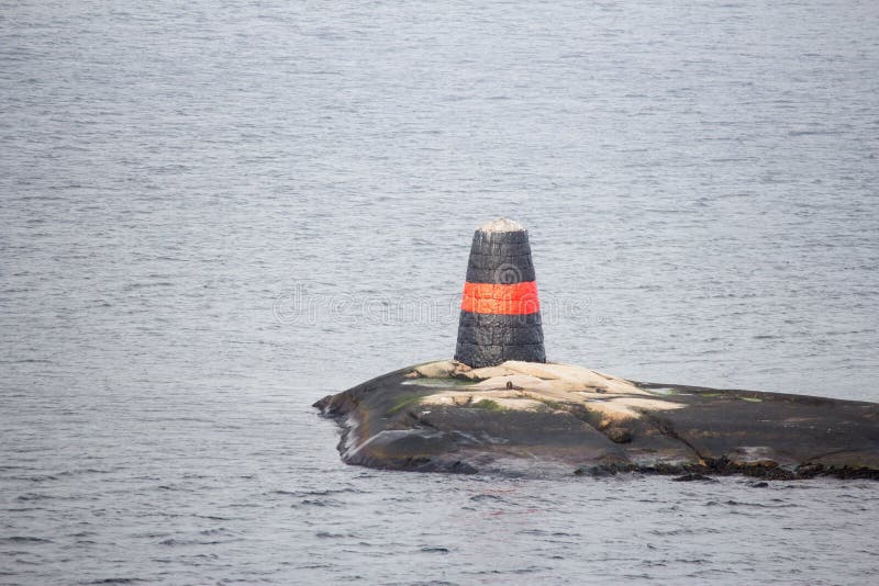 Sea mark/Navigation sign stock photo. Image of marker - 91664516