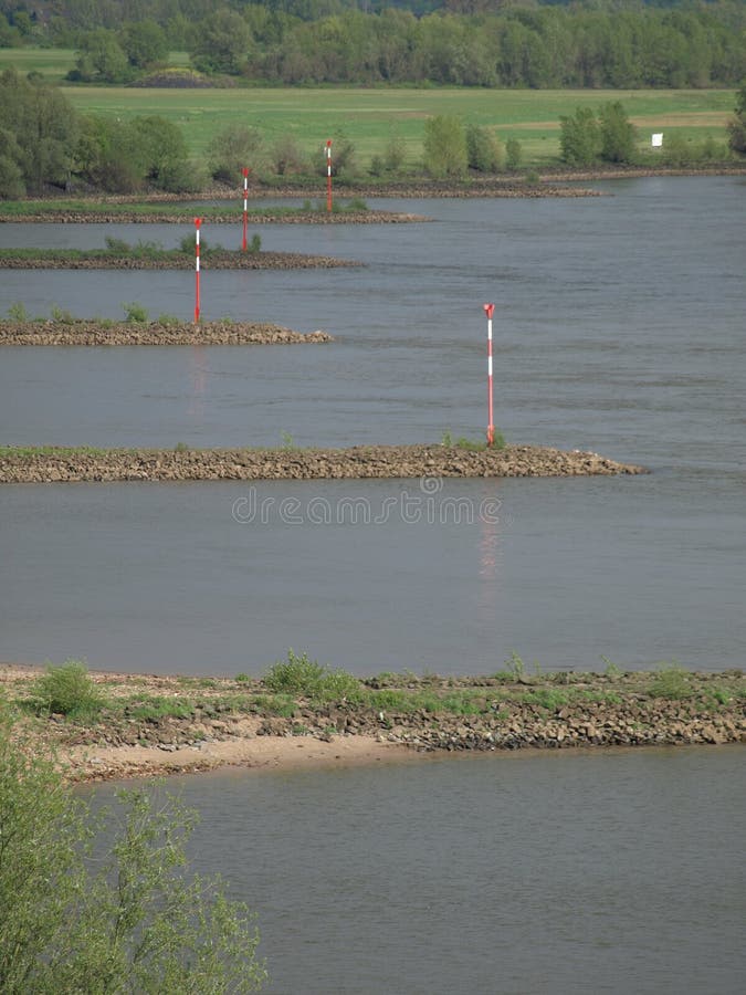 Sea Marks on Groins at the River Rhine in Rees Stock Photo - Image of ...