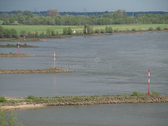 Sea Marks on Groynes at the River Rhine in Rees Stock Photo - Image of ...